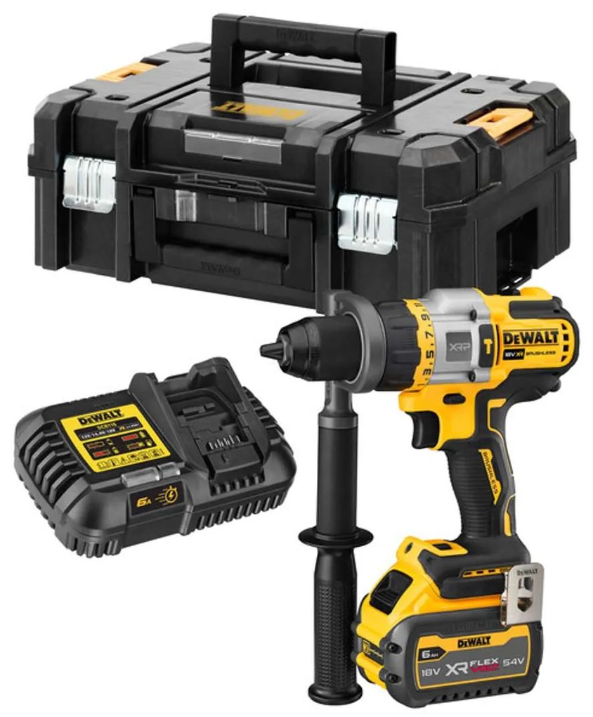 DeWALT Nářadí - 18V AKU vrtačka s příklepem, 1x aku 6,0 Ah FLEXVOLT, nabíječka DCD999T1