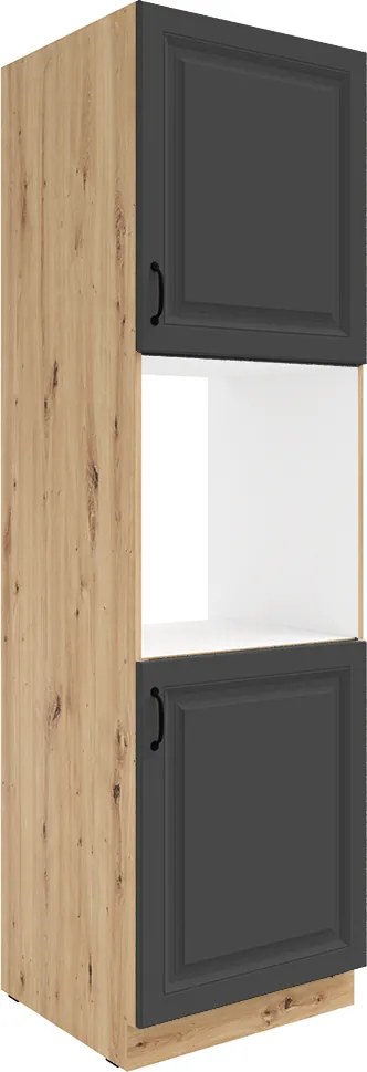 STILO gr | vysoká skříňka 60 DP-210 2F na vestavnou troubu | 60 cm | UNI dvířka | artisan/grafit