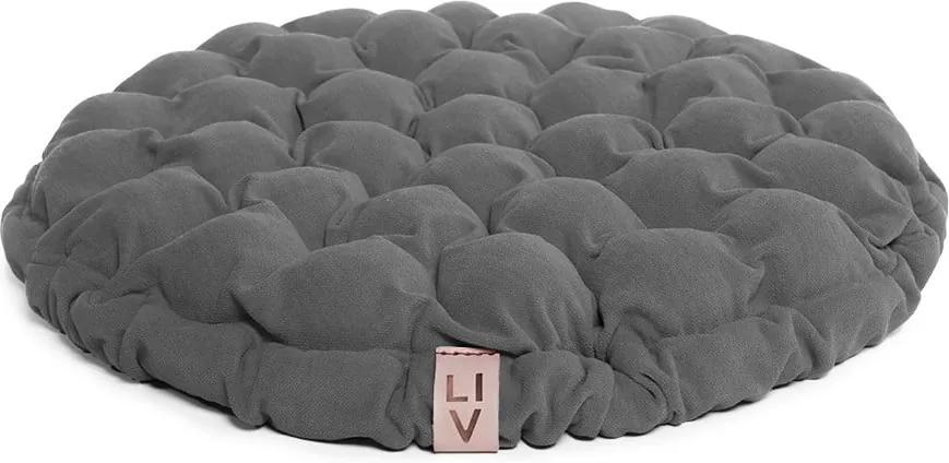 Šedý sedací polštářek s masážními míčky Linda Vrňáková Bloom, ⌀ 65 cm