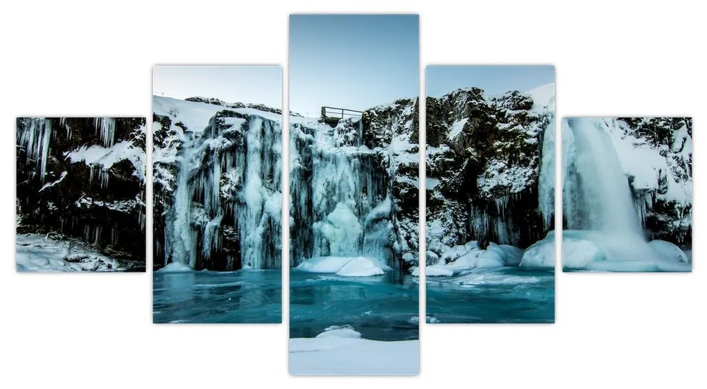 Obraz zamrzlých vodopádů (125x70 cm)