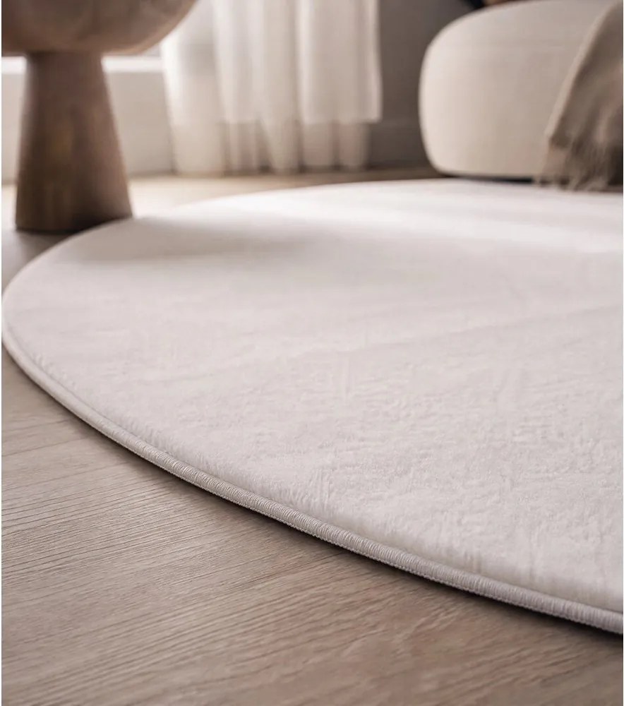 Krémový pratelný kulatý koberec ø 160 cm Pouffy – Ayyildiz Carpets