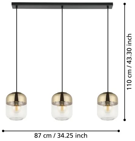 Eglo 900551 - Lustr na lanku MARYVILLA 3xE27/40W/230V