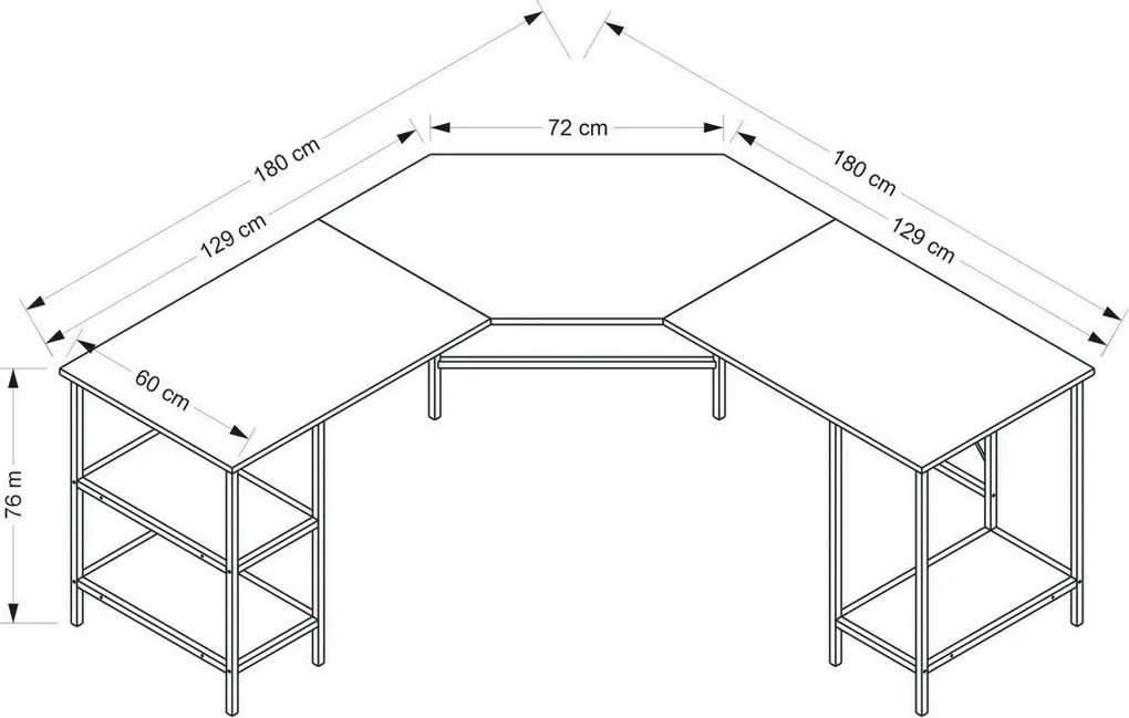 Pracovní stůl Power L Dore
