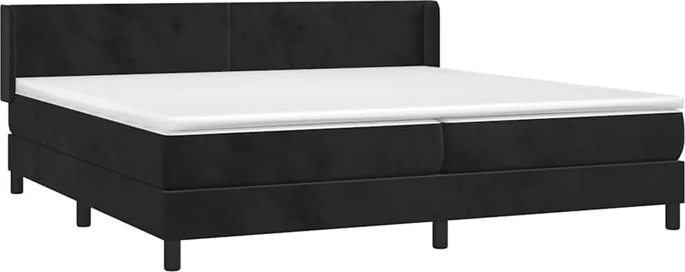 Box spring postel s matrací černá 200x200 cm samet 3130861