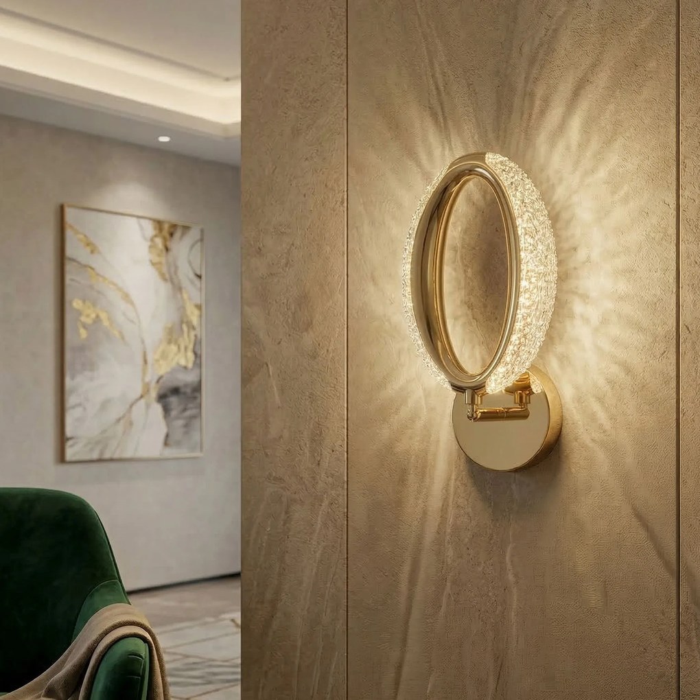 Toolight Rea, NÁSTĚNNÉ LED SVÍTIDLO G174-W GOLD, OSW-07818