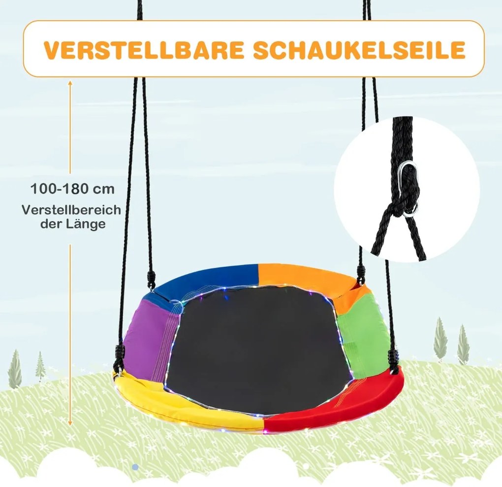 Costway Oválná houpačka hnízdo s nosností do 300 kg, venkovní houpačka