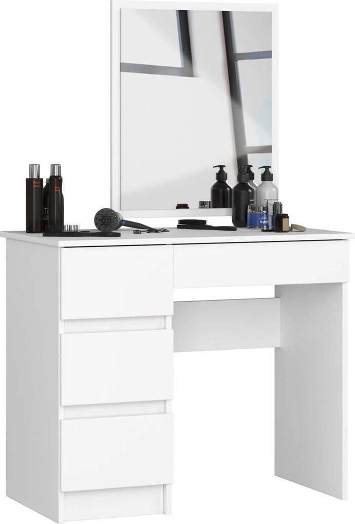 Toaletní stolek se zrcadlem T-6/SL 50x60 levá - bílá