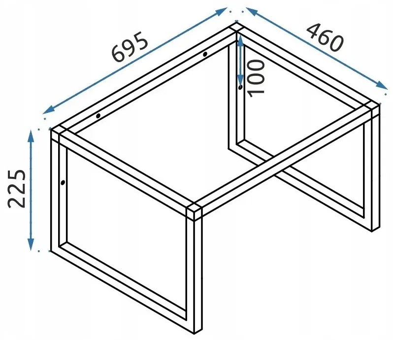 Rea Goya závěsný rám pro umyvadlo 70 x 46 cm, černá, REA-U8668