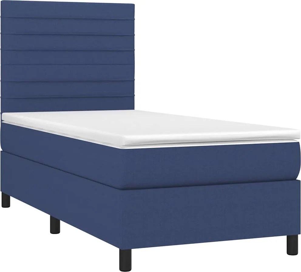 Box spring postel s matrací a LED modrá 80 x 200 cm textil 3134915