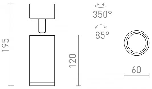 RED - Design Rendl - R13363 - Bodové svítidlo BELENOS 1xGU10/9W/230V