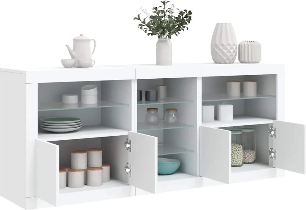Příborník s LED osvětlením bílý 181,5 x 37 x 67 cm 3209037