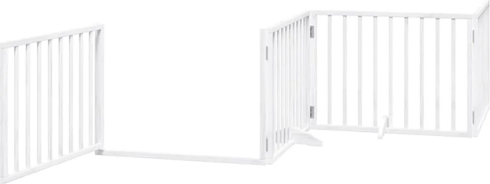 Zábrana pro psy s dvířky skládací 10 panelů bílá 800 cm topol 3155563