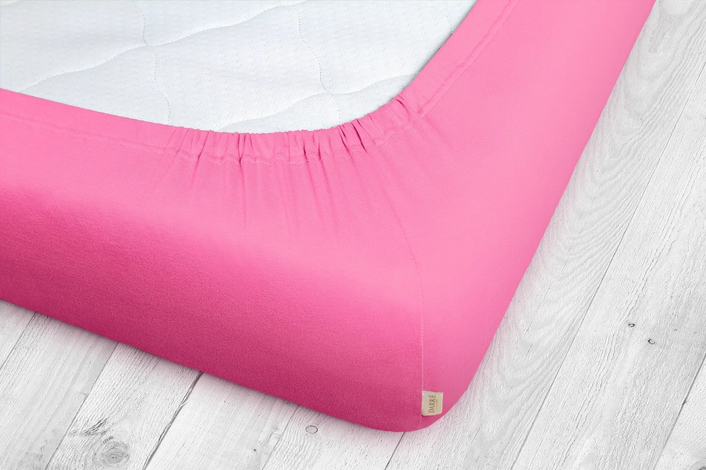 Jersey prostěradlo středně růžové na výšku matrace do 20 cm Velikost: 220 x 200