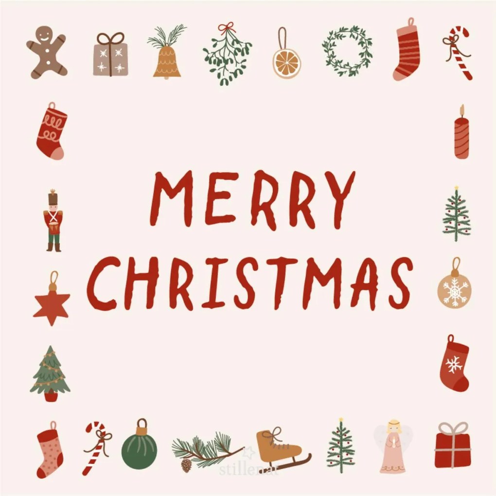 Papírové ubrousky Merry Christmas - 20 ks Ib Laursen
