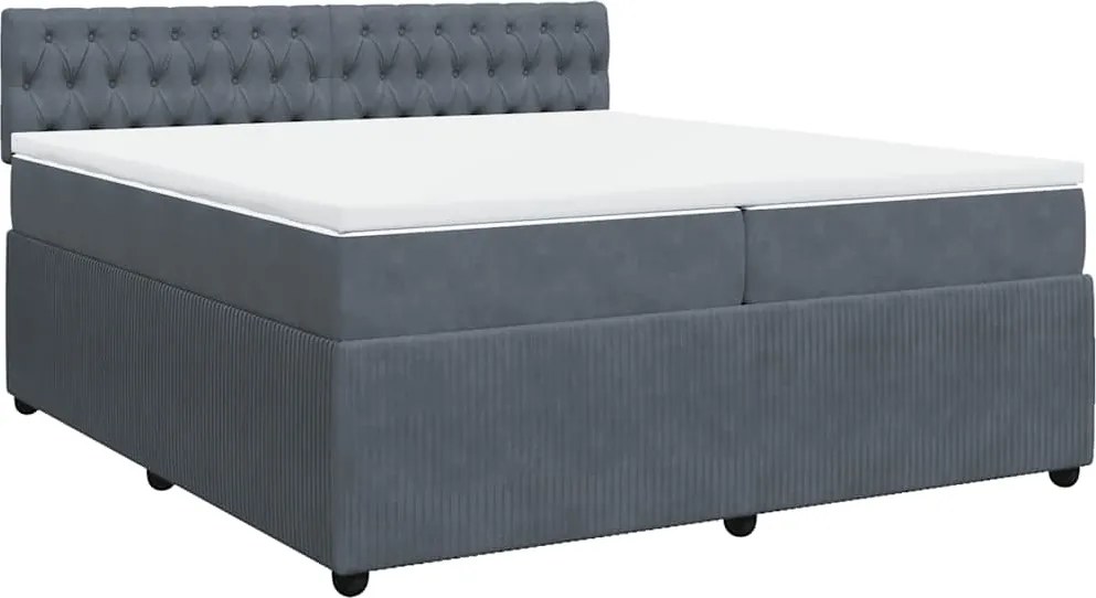 Box spring postel s matrací tmavě šedá 200x200 cm samet 3287837