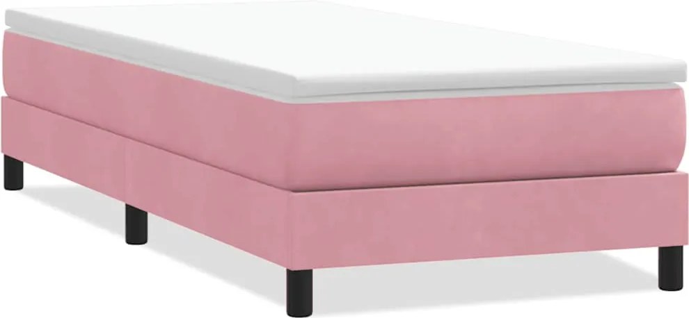 Postel Box Spring bez matrace růžový 90x220 cm samet 3315860