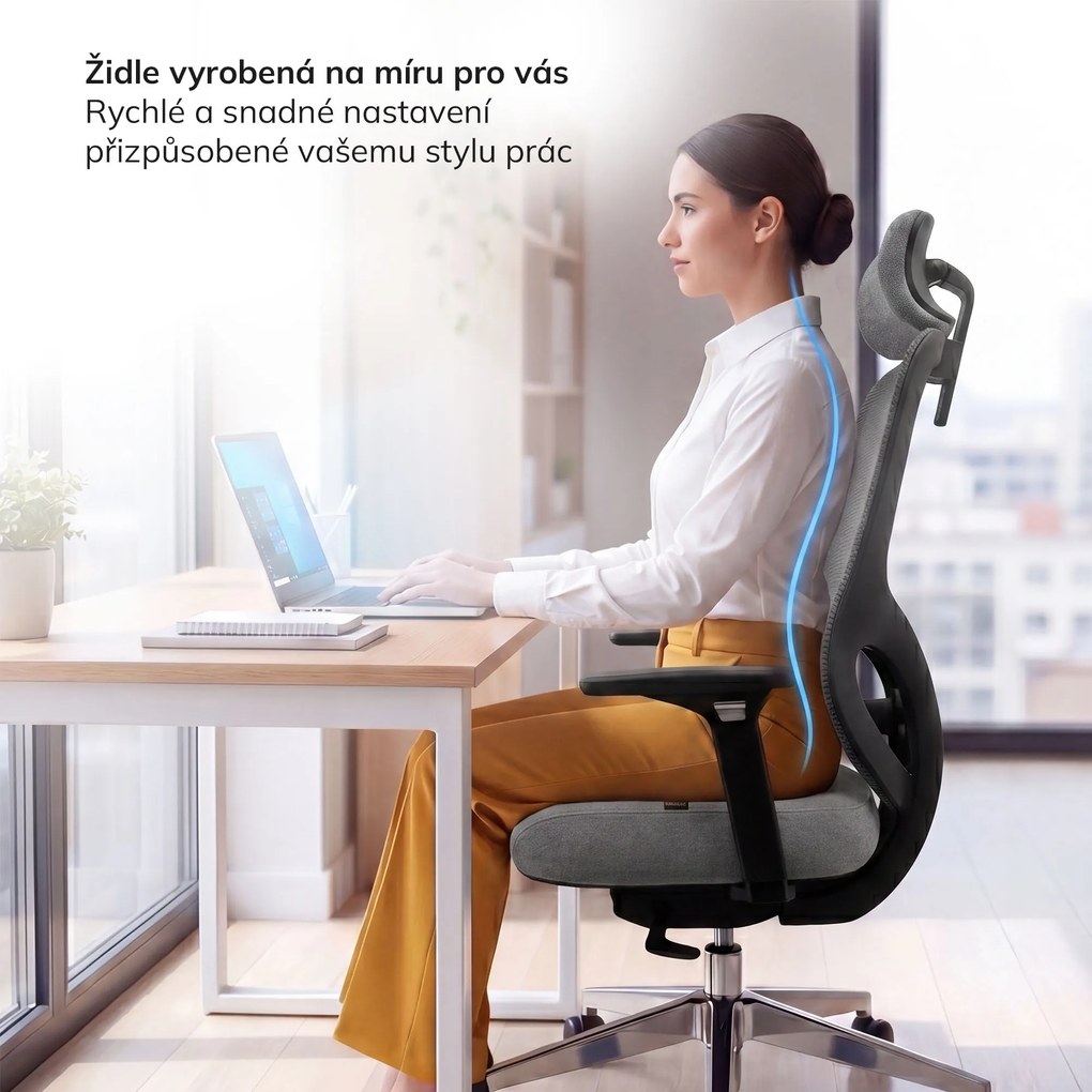Ergonomická kancelářská židle se síťovinou tmavě šedá AXIS
