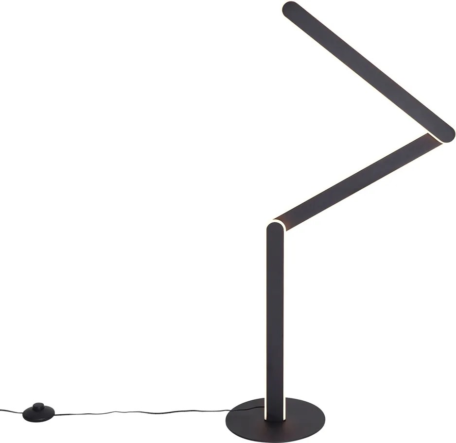 Designová stojací lampa černá vč. LED s 3-stupňovým stmíváním - Gate