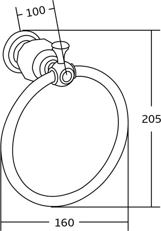 Mexen příslušenství, ESTELA držák na ručníky Ring, černý, 7011532-70