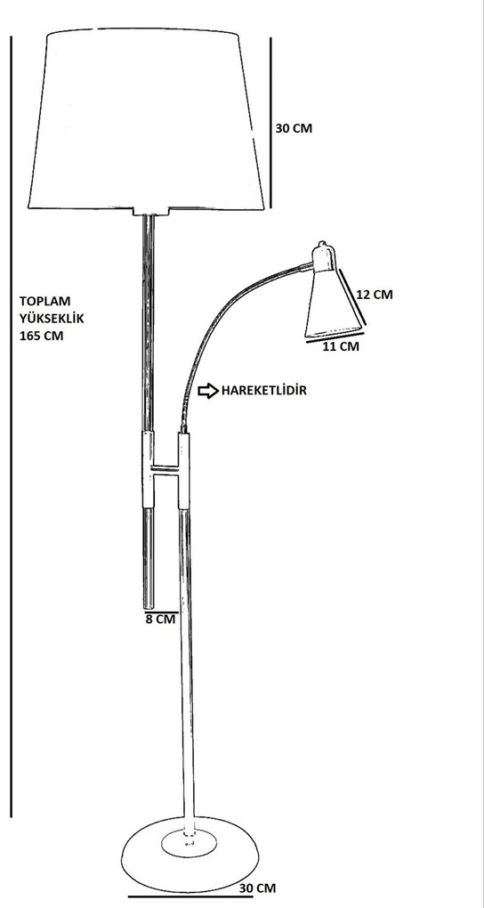 Opviq Stojací lampa Forza, Černá