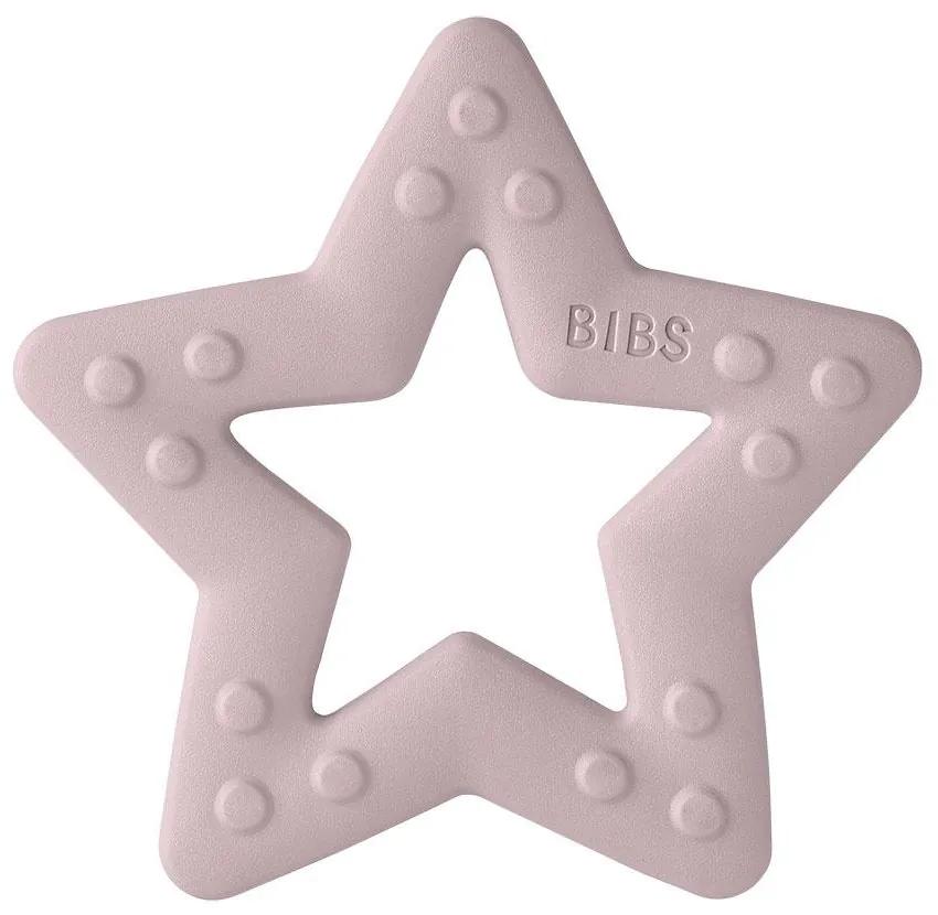 Mushie Silikonové kousátko Baby Bitie Bibs Star-pink-plum
