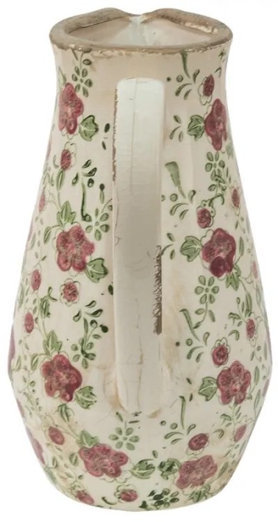 Keramický dekorační džbán s růžovými květy Lillia M – 20x14x25 cm