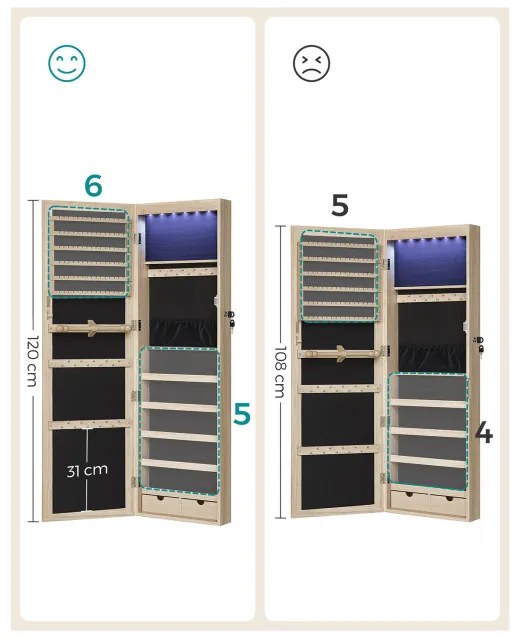 Závěsná šperkovnice JJC093M01