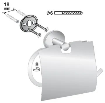 BISK Erga FOR YOU, držák toaletního papíru s víkem, černá matná, ERG-08256
