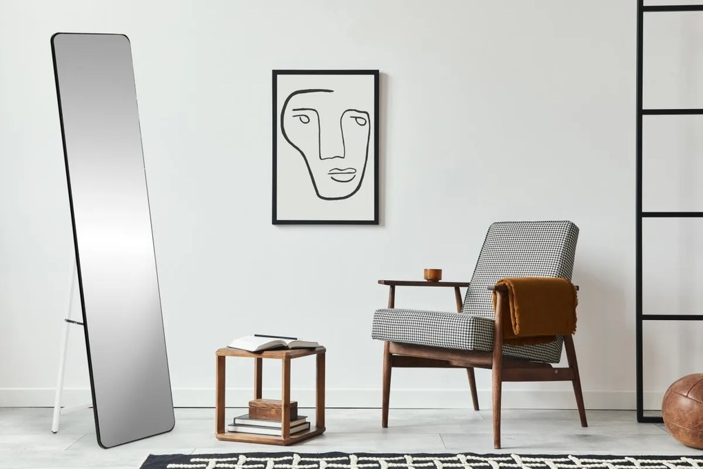 Volně stojící zrcadlo DUO 148 cm černé
