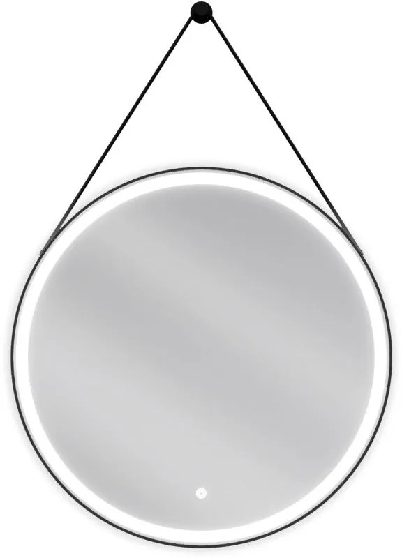 Mexen Reni, LED koupelnové zrcadlo s podsvícením 70x70 cm, 6000K, černý rám, ochrana proti zamlžování, 9812-070-070-611-70