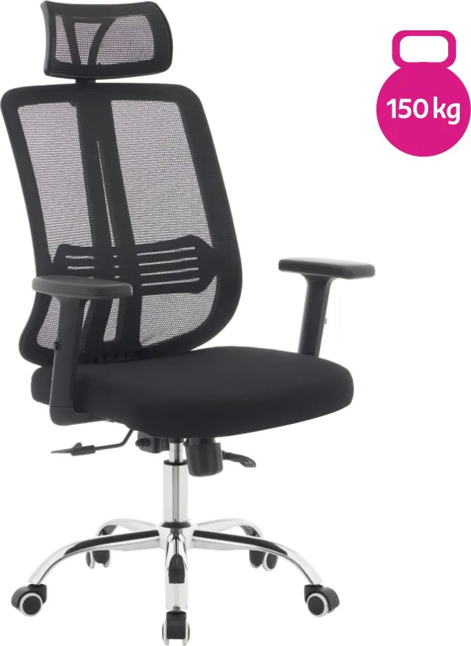 Ergonomická kancelářská židle APEX - černá síťovina / nosnost 150 kg