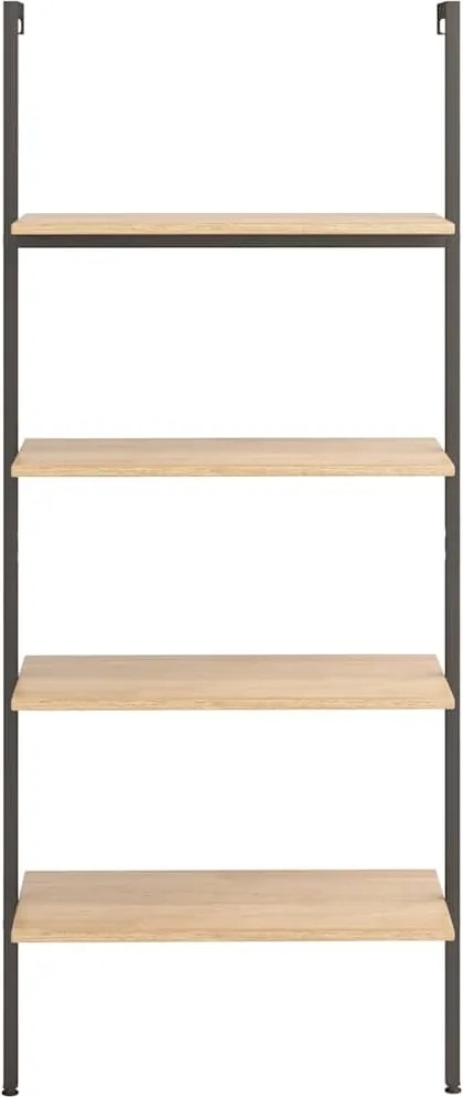 4patrová opěrná police světle hnědá a černá 64 x 35 x 152,5 cm 336382