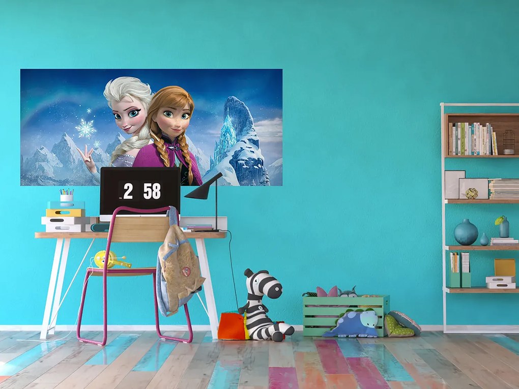 Dětská vliesová fototapeta na zed' Ledové království Elsa a Anna, Disney | 202 x 90 cm | DFTDNH 5370