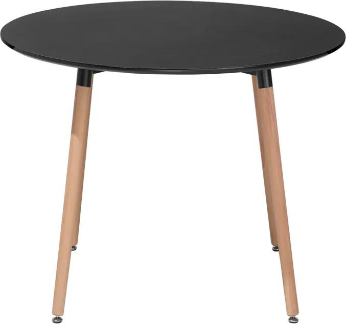 Černý jídelní stůl z kaučuku 90 cm - BOVIO