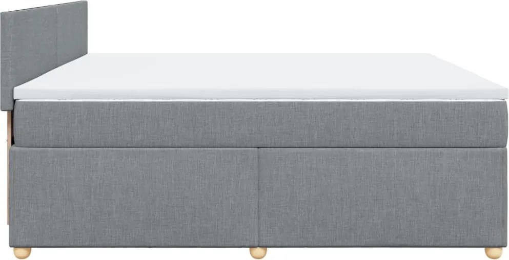 Box spring postel s matrací světle šedá 200 x 200 cm textil 3289080