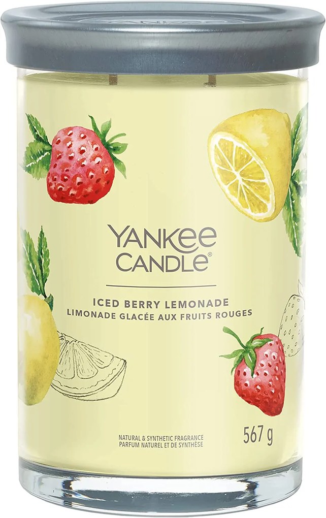 Yankee Candle vonná svíčka Signature Tumbler ve skle velká Iced Berry Lemonade 567g