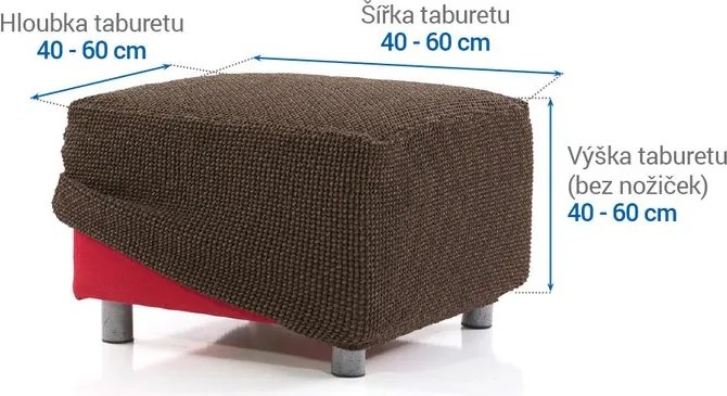 Super strečové potahy NIAGARA tabáková taburet (40 - 60 cm)