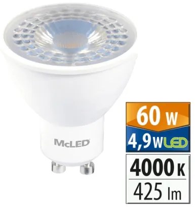 LED žárovka GU10 McLED 4,9W (60W) neutrální bílá (4000K), reflektor 38° ML-312.168.87.0