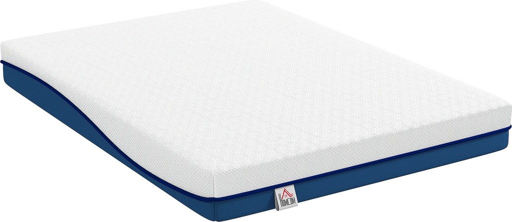 HOMCOM matrace 140x190 cm, matrace pro dvě osoby, paměťová pěna se zeleným čajem, snímatelný pratelný potah, střední tuhost