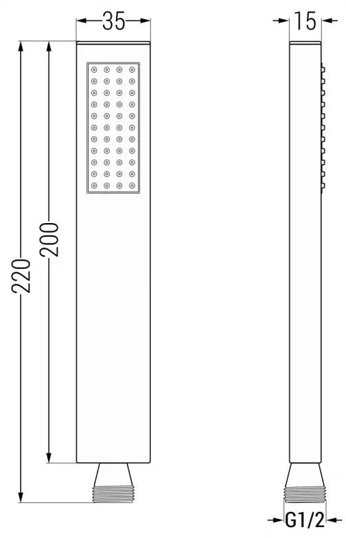 Mexen Cube DR02 podomítkový sprchový set z dešťová specha 30 cm, Grafitově černá - 77502DR0230-66