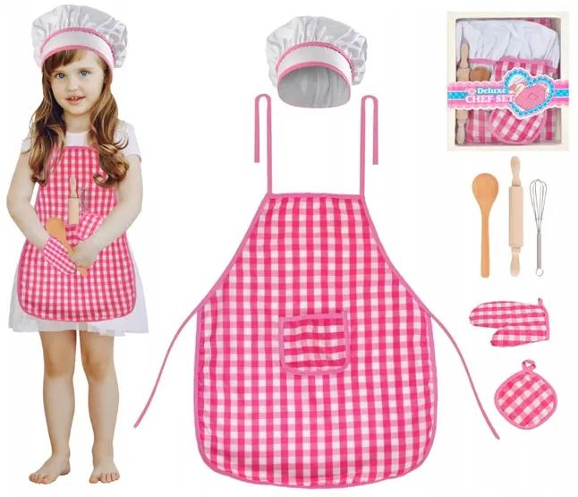 ISO Dětská sada kuchyňská zástěra, čepice a rukavice, 6083