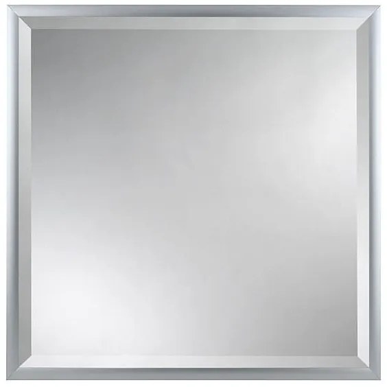 Amirro Zrcadlo na zeď dveře chodbu do pokoje ložnice koupelny předsíně nástěnné závěsné s ozdobnou hranou SANTOS - 69 x 69 cm s fazetou, v hliníkovém rámu 251-219