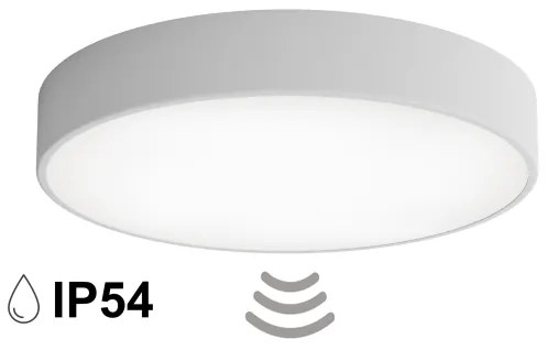 Koupelnové stropní svítidlo se senzorem CLEO 4xE27/24W/230V pr. 50 cm IP54 šedá