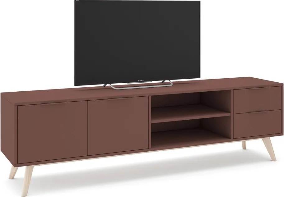 Matný TV stolek v terakotové barvě 180x53x40 cm Campus – Marckeric