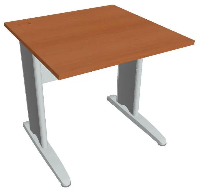 Stůl pracovní rovný 80 cm - Hobis Cross CS 800 Dekor stolové desky: třešeň, Dekor lamino podnože: šedá, Barva nohou: Stříbrná