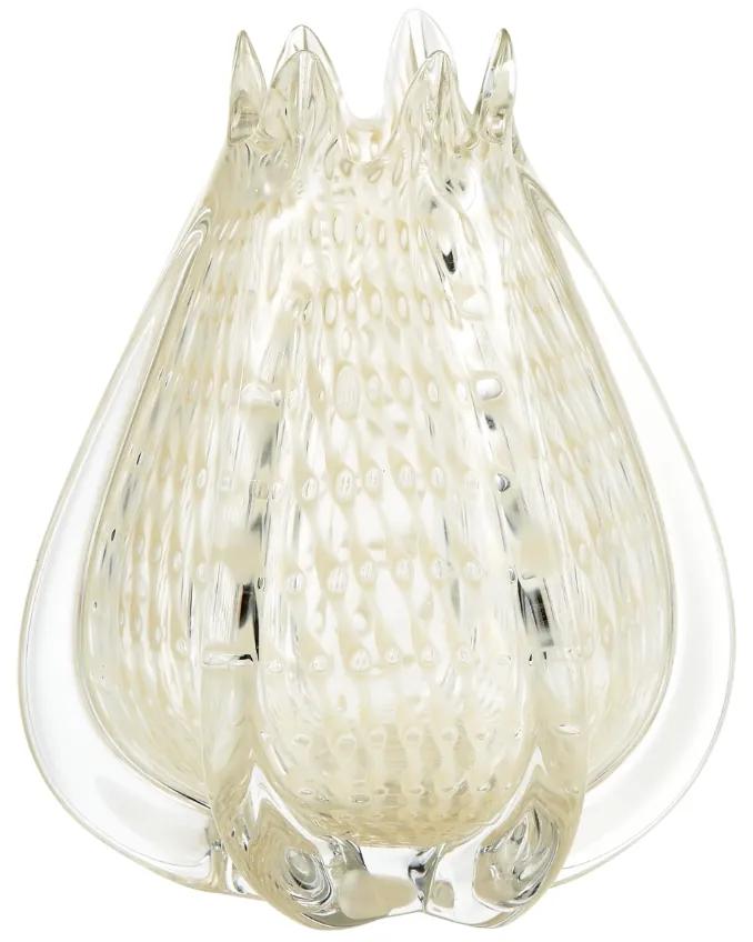 OnaDnes -20% Hoorns Bílá skleněná váza Queen 24 cm