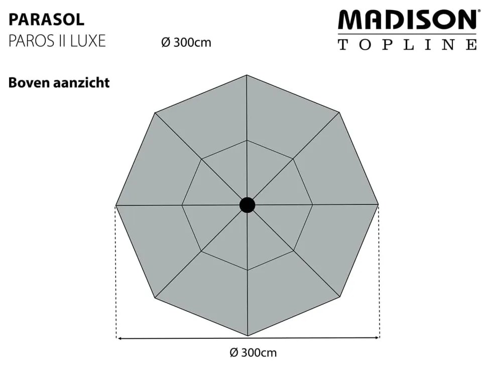 Madison Slunečník Paros II Luxe 300 cm šedý - Default Title