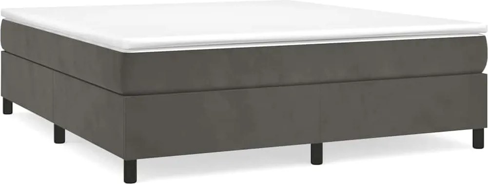 Box spring postel s matrací tmavě šedá 160x200 cm samet 3144688