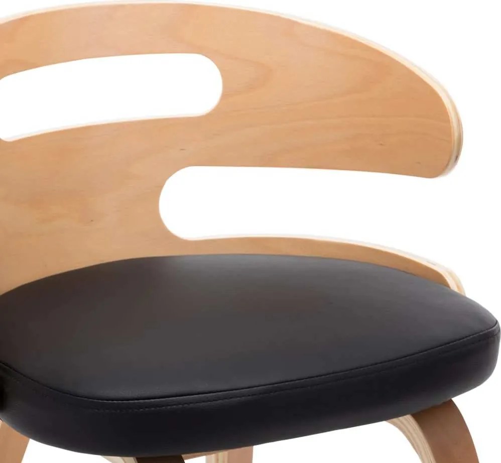 vidaXL Jídelní židle 6 ks krémové ohýbané dřevo a umělá kůže [278855] Barva: černá a světle hnědá