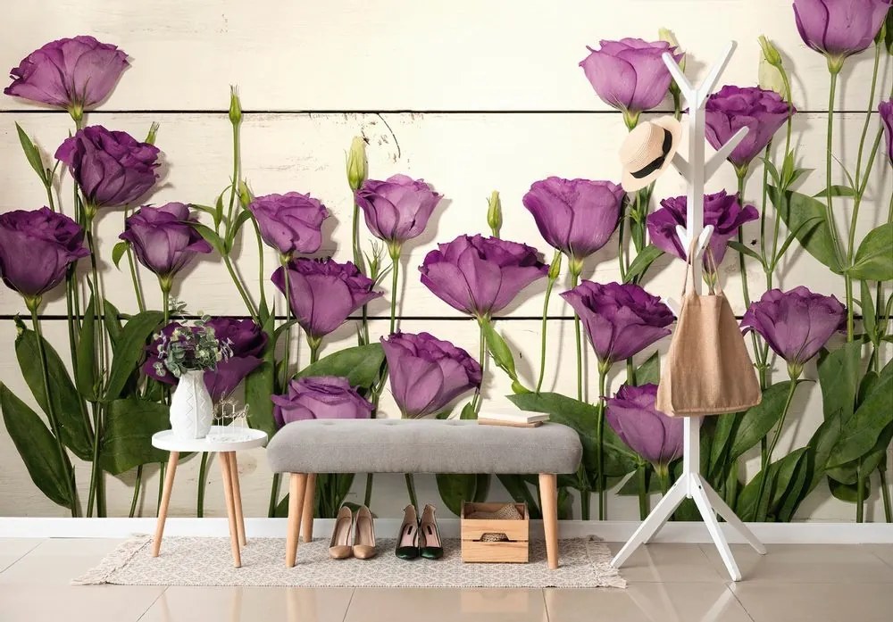 Tapeta nádherné fialové květiny - 150x100 cm